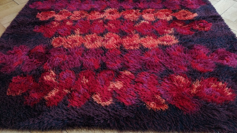 Abstract Mid-century Modern Rya Wool Rug From the 1960's | Etsy