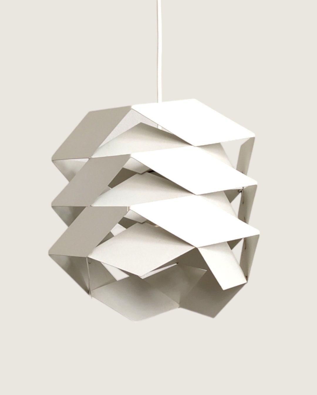 White Modernist 'symfoni' Origami Metal Pendant Light by Preben Dal ...