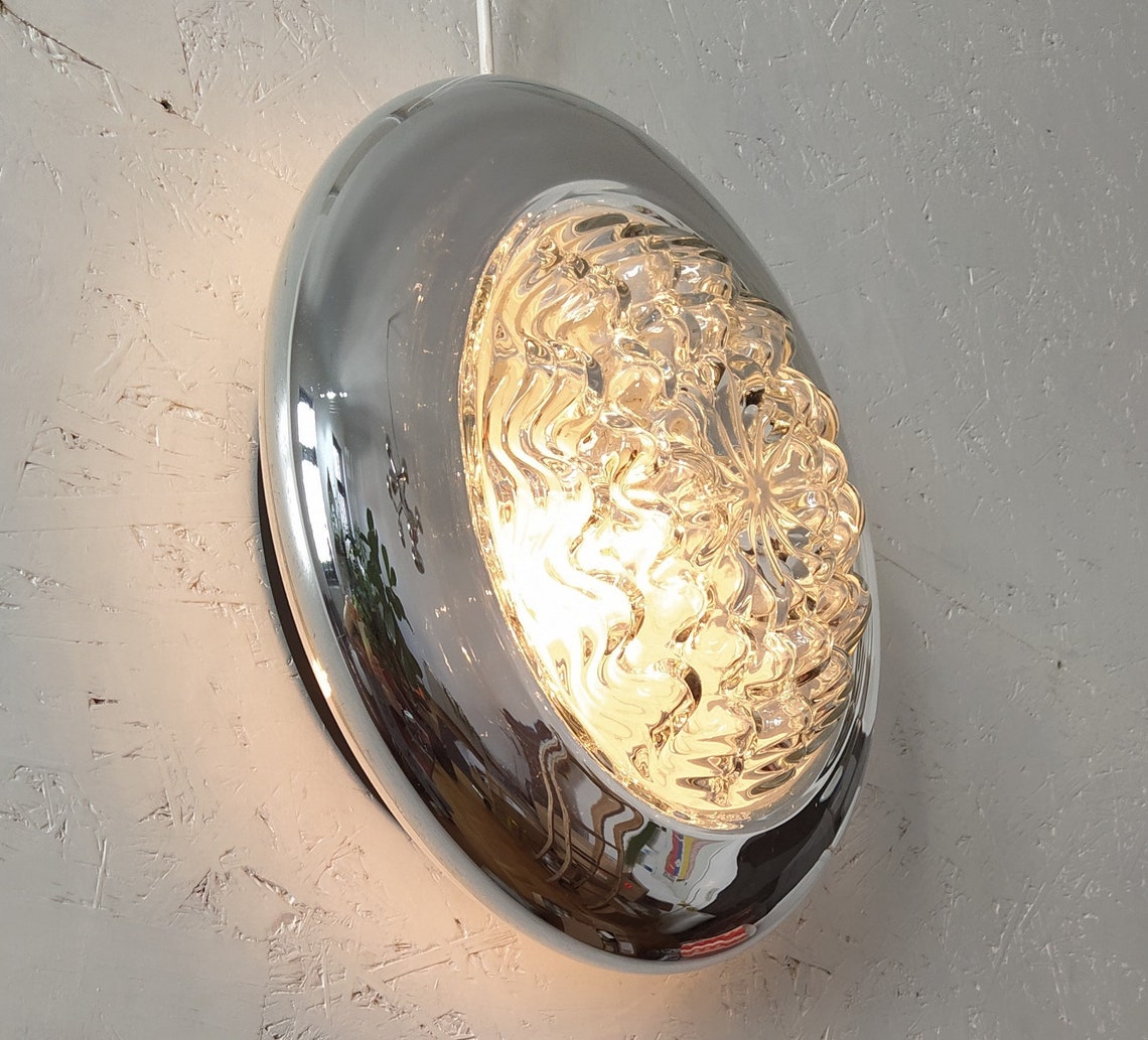 Rare Mid-century Modern Mirrored Bubble Glass Wall Light, Prod. by ...