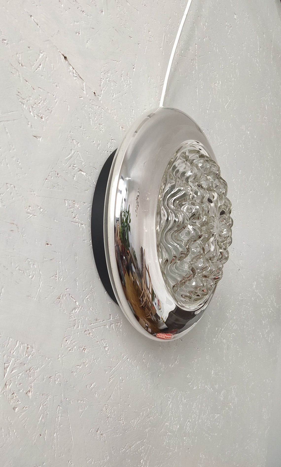 Rare Mid-century Modern Mirrored Bubble Glass Wall Light - Etsy