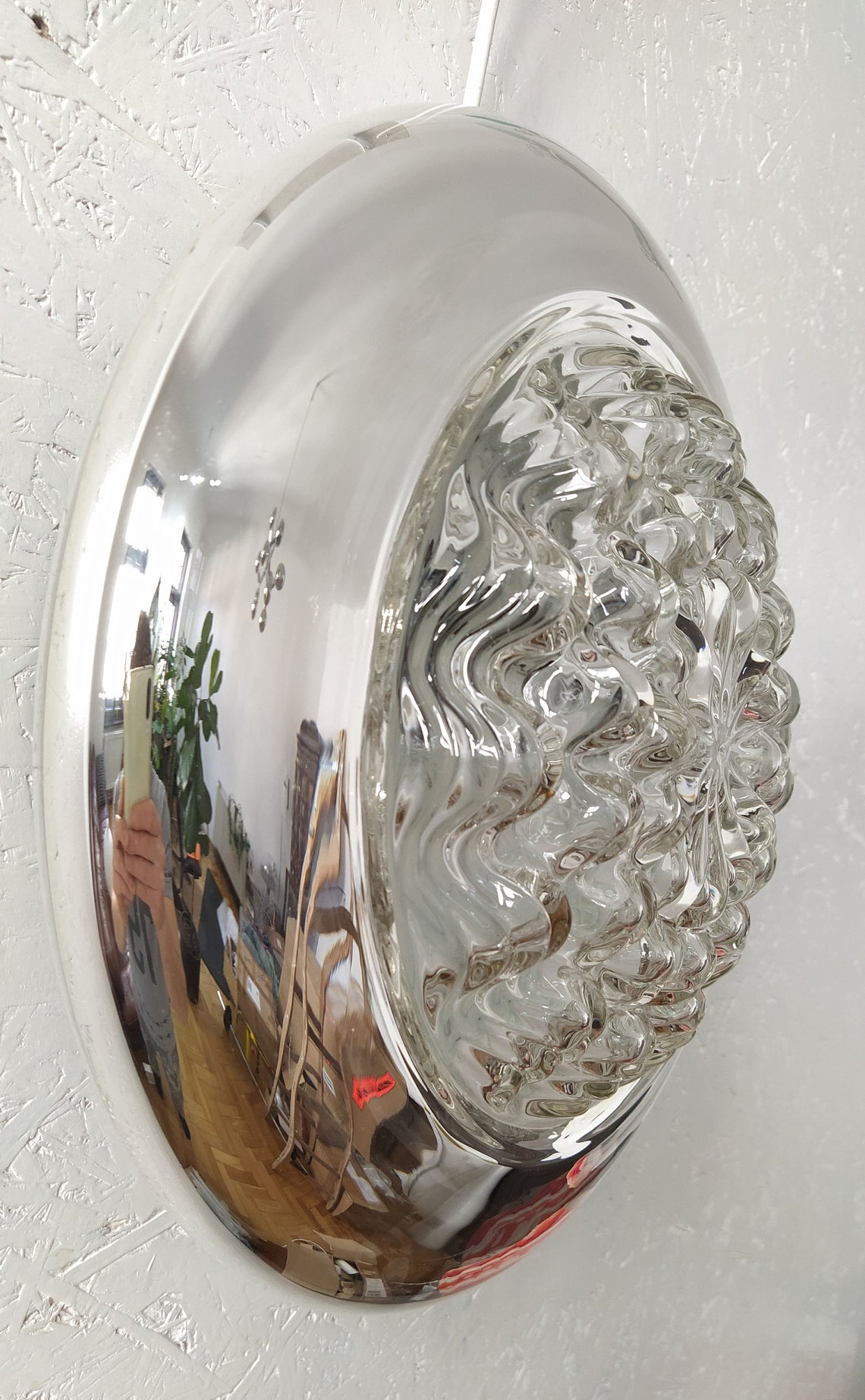 Rare Mid-century Modern Mirrored Bubble Glass Wall Light - Etsy