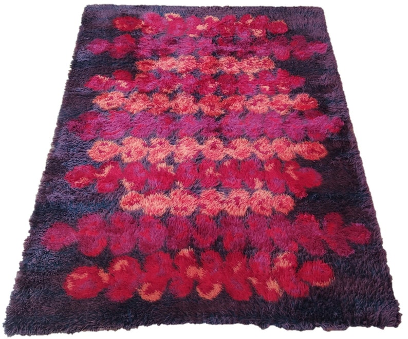 Abstract Mid-century Modern Rya Wool Rug From the 1960's - Etsy