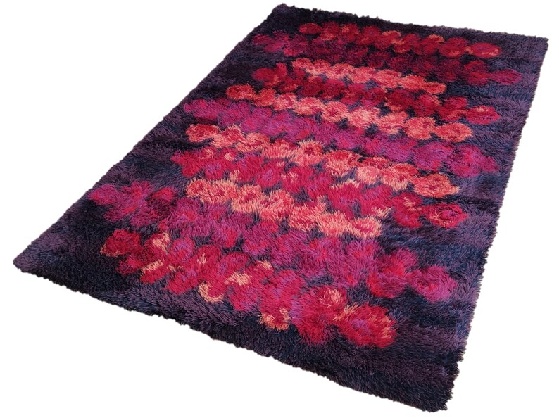 Abstract Mid-century Modern Rya Wool Rug From the 1960's - Etsy