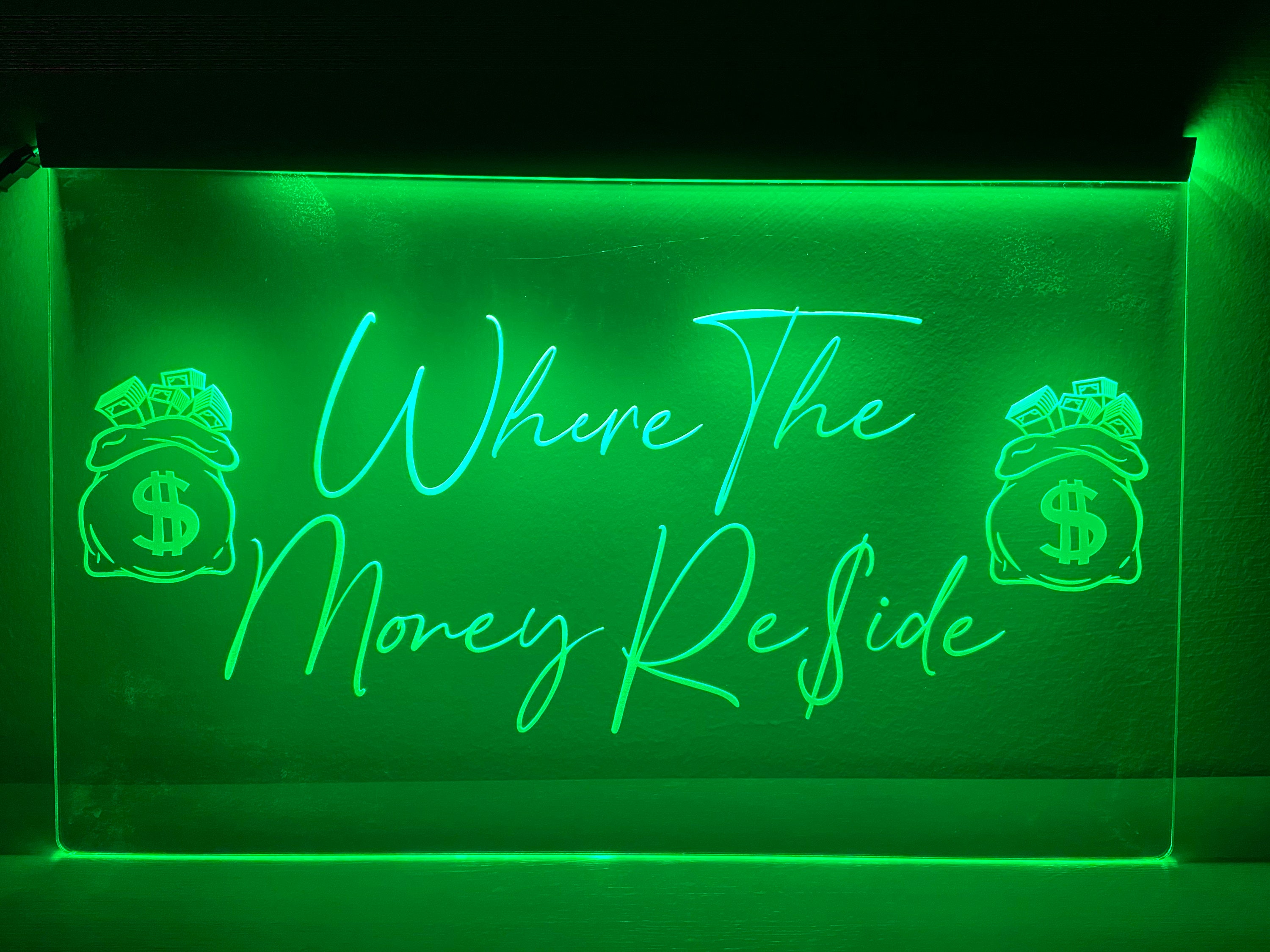 Where The Money Reside LED Sign | Etsy