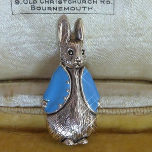 Fine Solid Silver & Enamelled Peter Rabbit Beatrix Potter Brooch ...