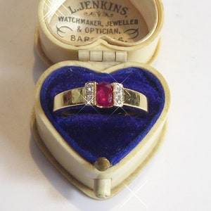 Fine 18ct Solid Gold Ruby & Diamond Ring - Etsy