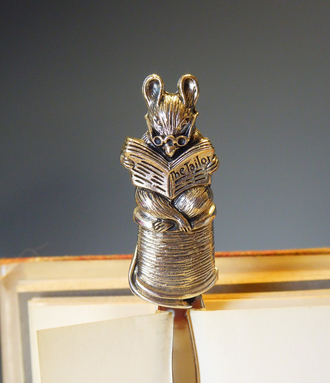 Solid Silver Beatrix Potter the Tailor Mouse Bookmark - Etsy