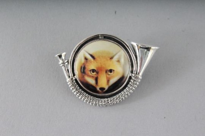 Solid Silver & Enamel Fox Hunt Bugle Pin/pendant and Matching - Etsy