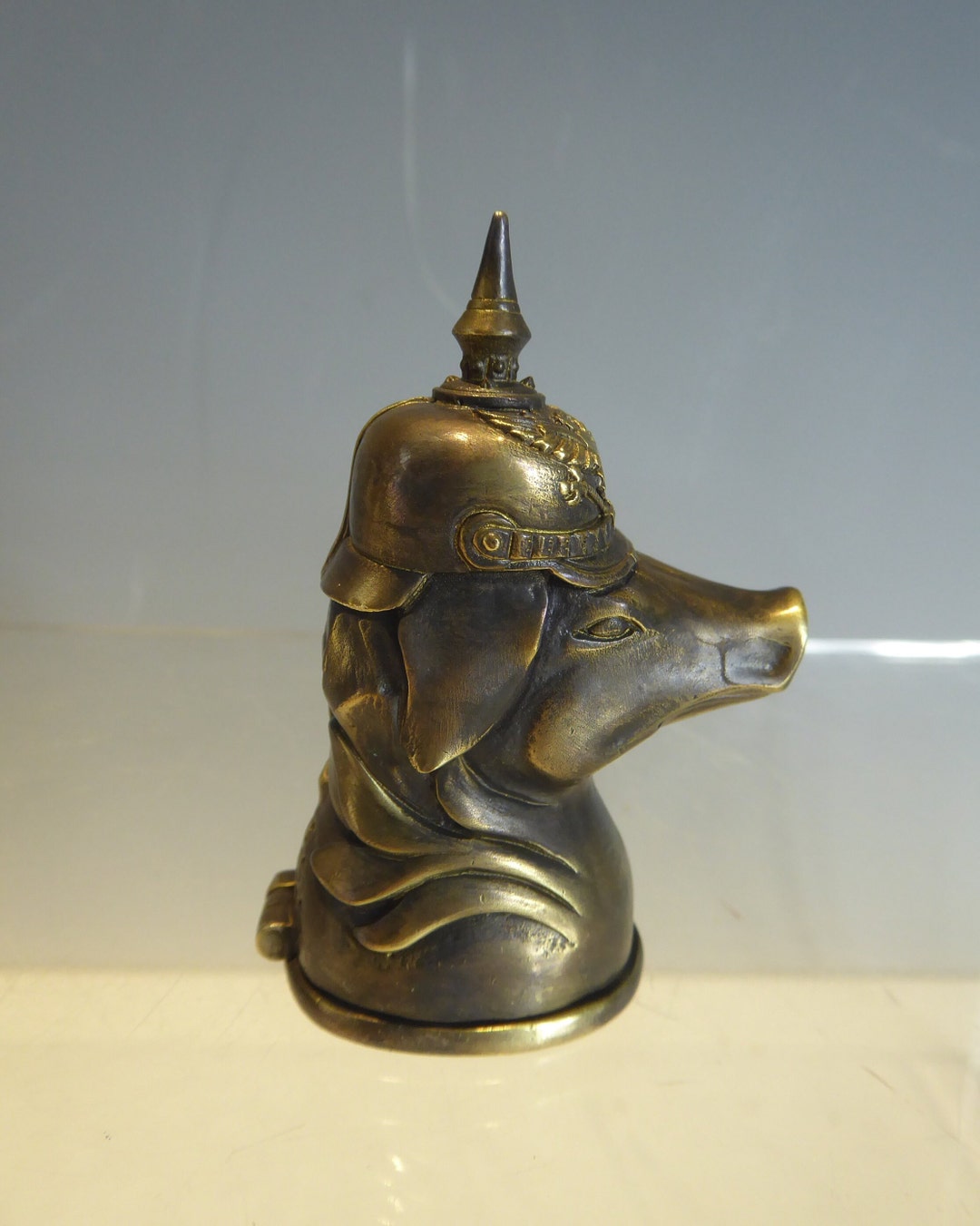 Brass Novelty WW1 Pig Vesta in Military Helmet - Etsy
