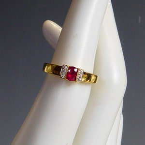 Fine 18ct Solid Gold Ruby & Diamond Ring - Etsy