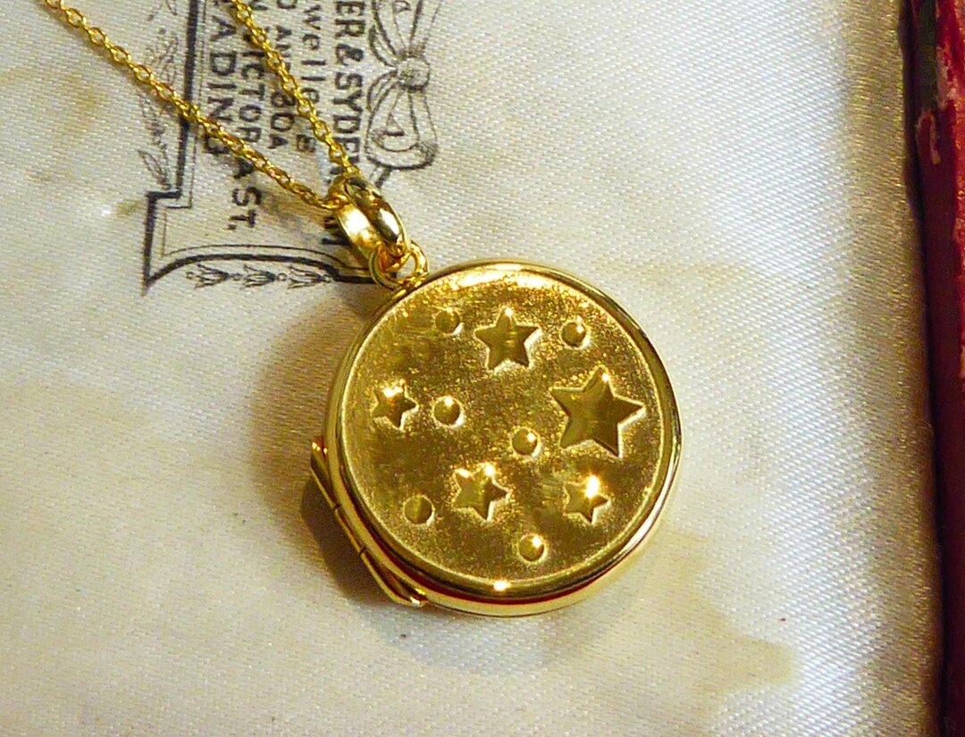 Silver Gold Stars Locket, Mystical Locket - Etsy