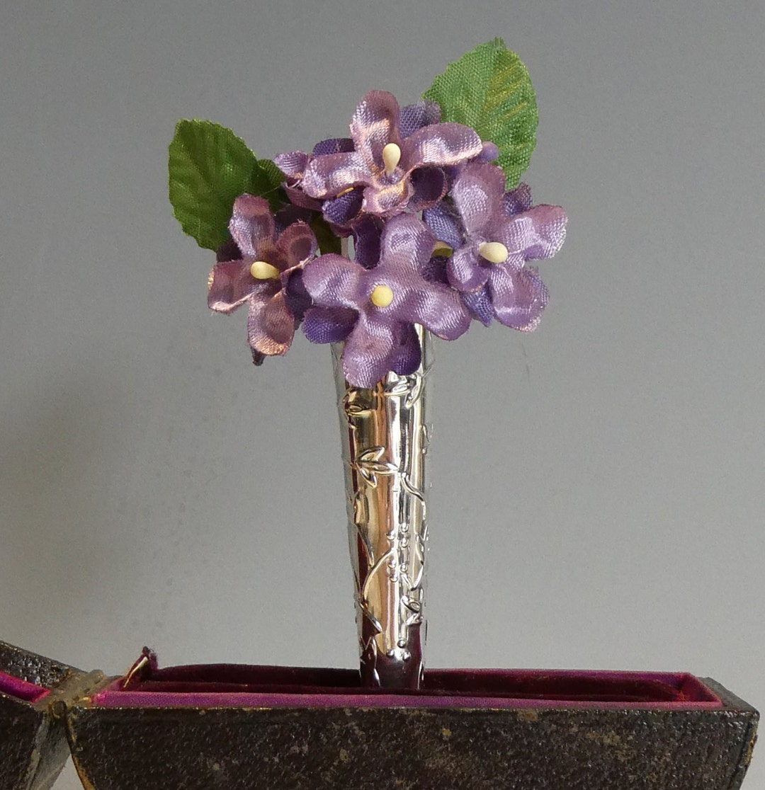 Fine Silver Tussie Mussie Posy Holder Brooch - Etsy