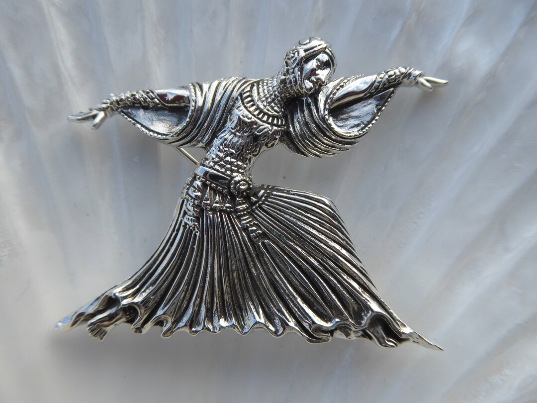 Silver Art Deco Thais Dancer Chiparus Brooch - Etsy