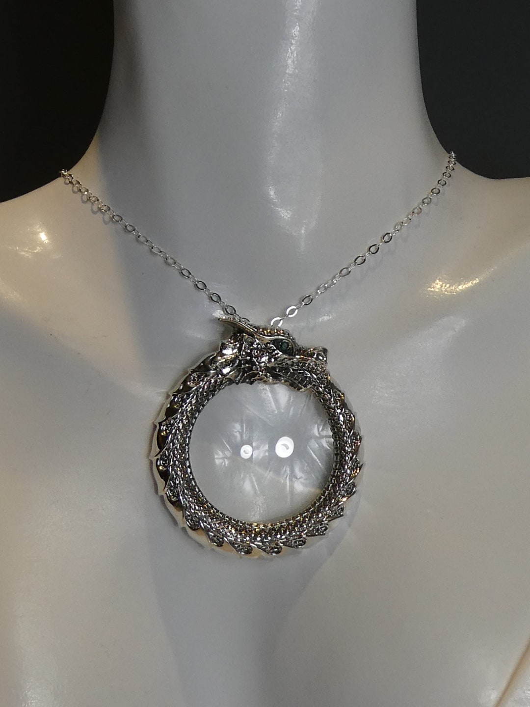 Silver Dragon Spy Glass Loupe Magnifier Pendant Necklace - Etsy