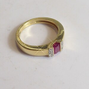 Fine 18ct Solid Gold Ruby & Diamond Ring - Etsy