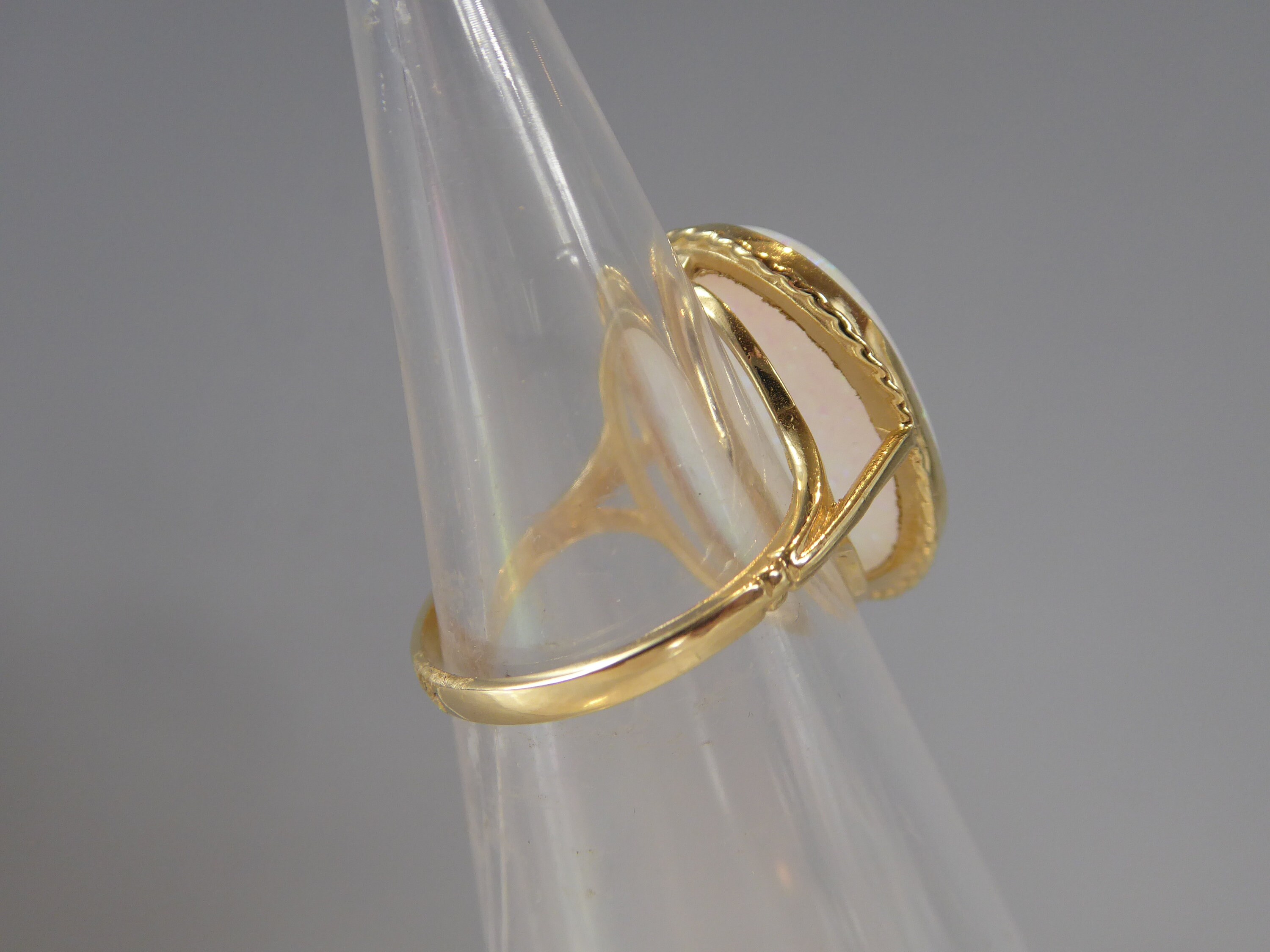 Fine 9ct Solid Gold Gilson Opal Set Ring - Etsy UK