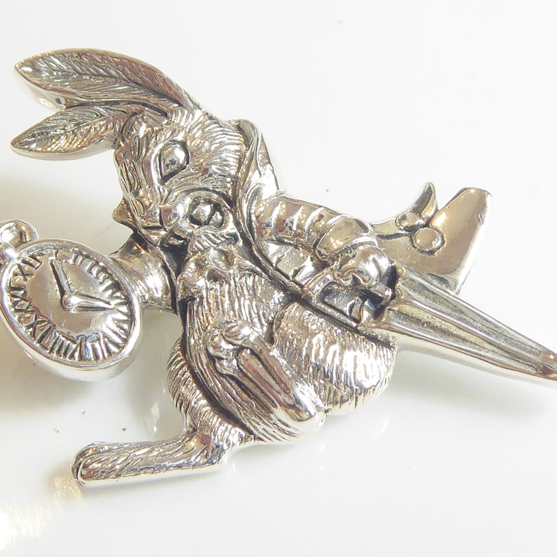 White Rabbit Brooch - Etsy
