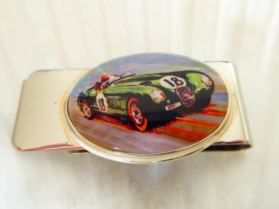 Silver & Enamel Racing Car Money/car Holder Clip - Etsy