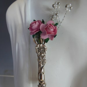 Fine Solid Silver Tussie Mussie Flower Posy Holder Brooch - Etsy