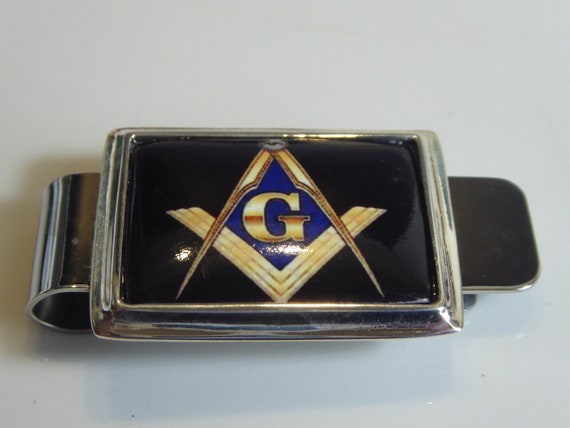 Solid Silver & Enamel Masonic Money Clip - Etsy UK