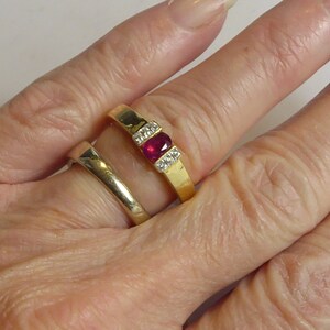 Fine 18ct Solid Gold Ruby & Diamond Ring - Etsy