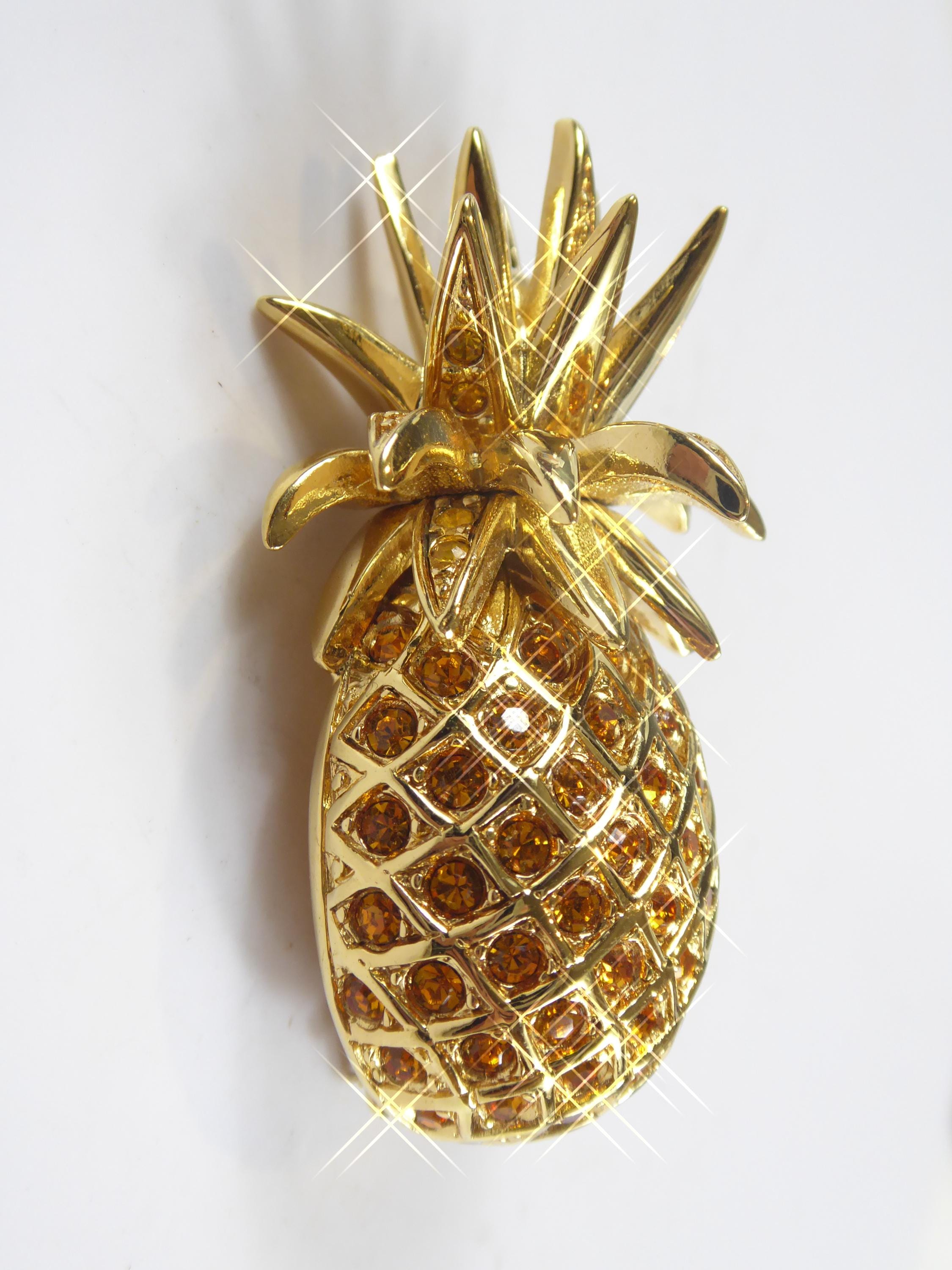 Vintage Pineapple Brooch Signed D'orlan - Etsy