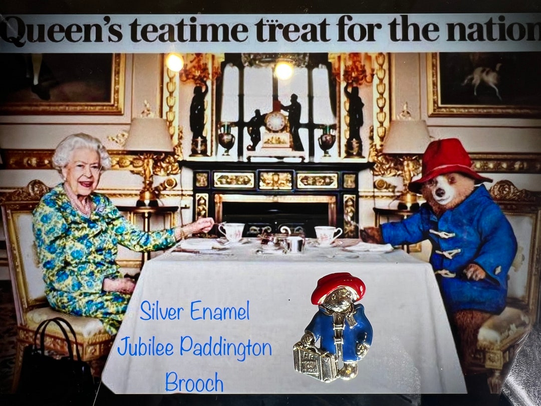 Paddington Queen Jubilee Solid Silver &enamel Paddington Bear Brooch - Etsy