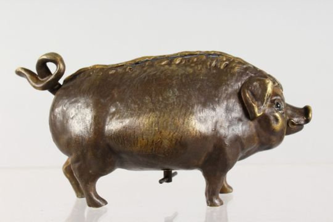 Novelty Bronze Pig Desk Bell - Etsy