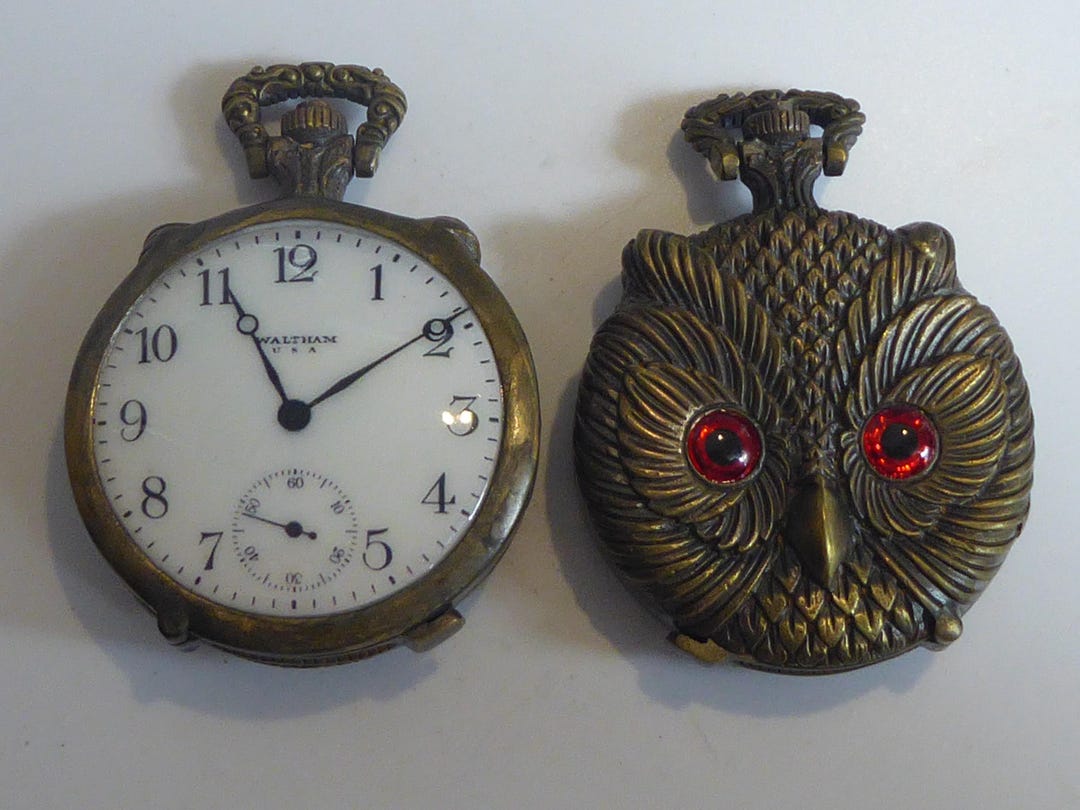 Brass Novelty Pocket Watch Vesta Match Safe Case - Etsy