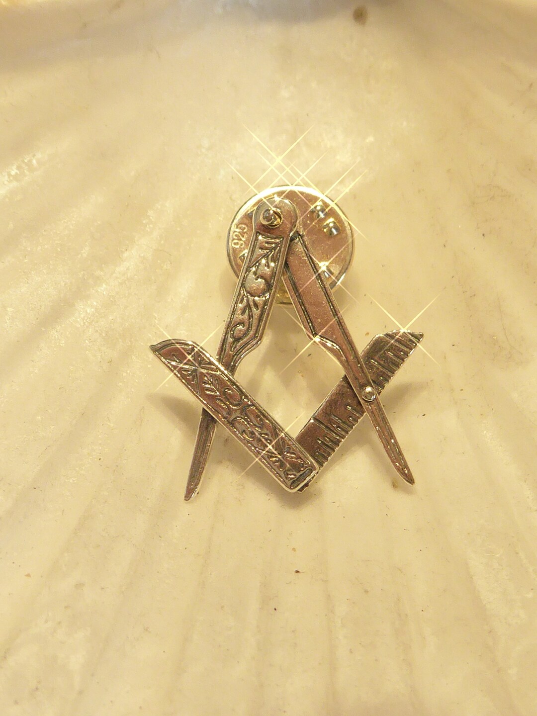 Silver Masonic Emblem Compass Tie Pin - Etsy