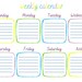 Printable Weekly Calendar/ Printable Weekly Planner/ Organization ...