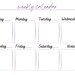 Printable Weekly Calendar/ Printable Weekly Planner/ Organization ...