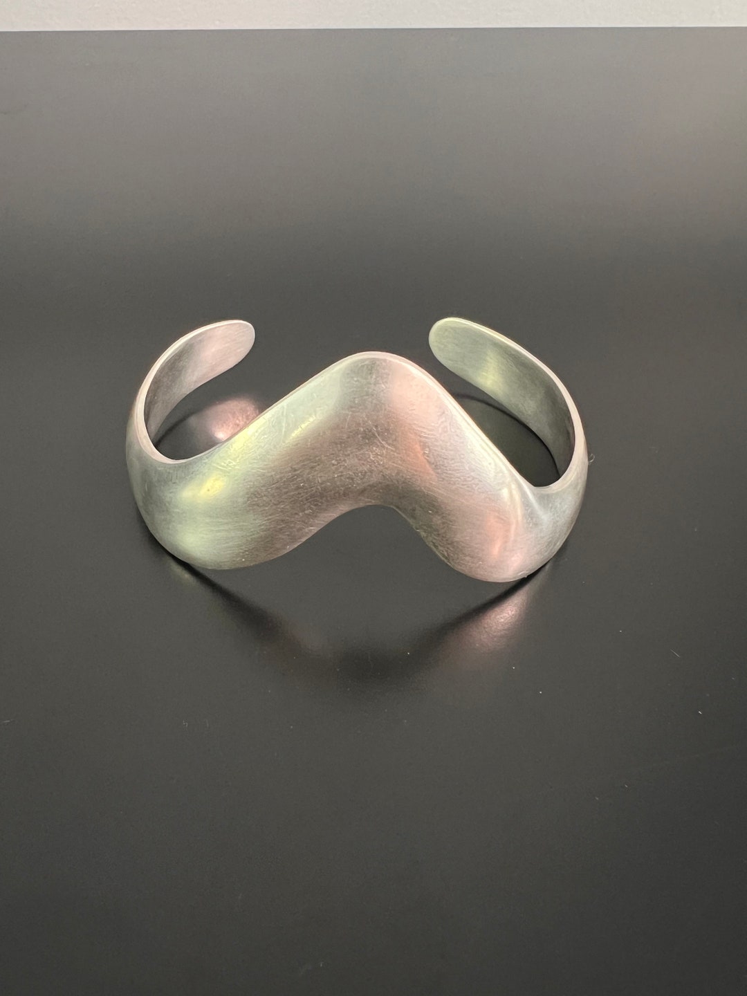 Vintage Mexican Wavy Cuff Sterling Silver 925 Bracelet Plata Mexicana ...