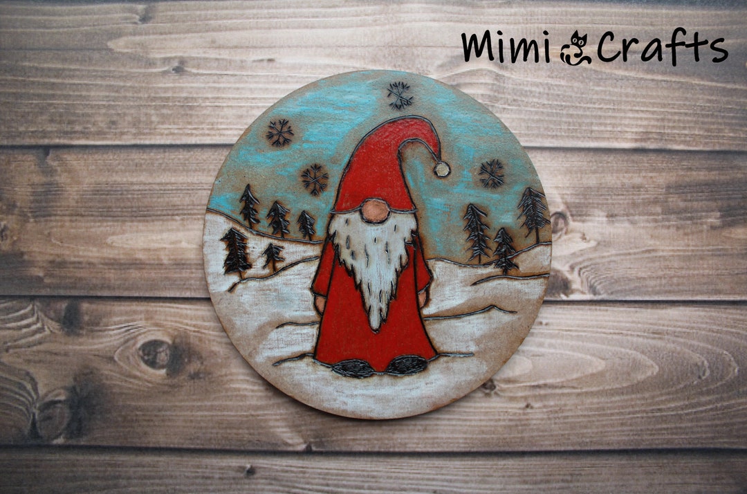 Gnome Coaster - Pyrography - Etsy