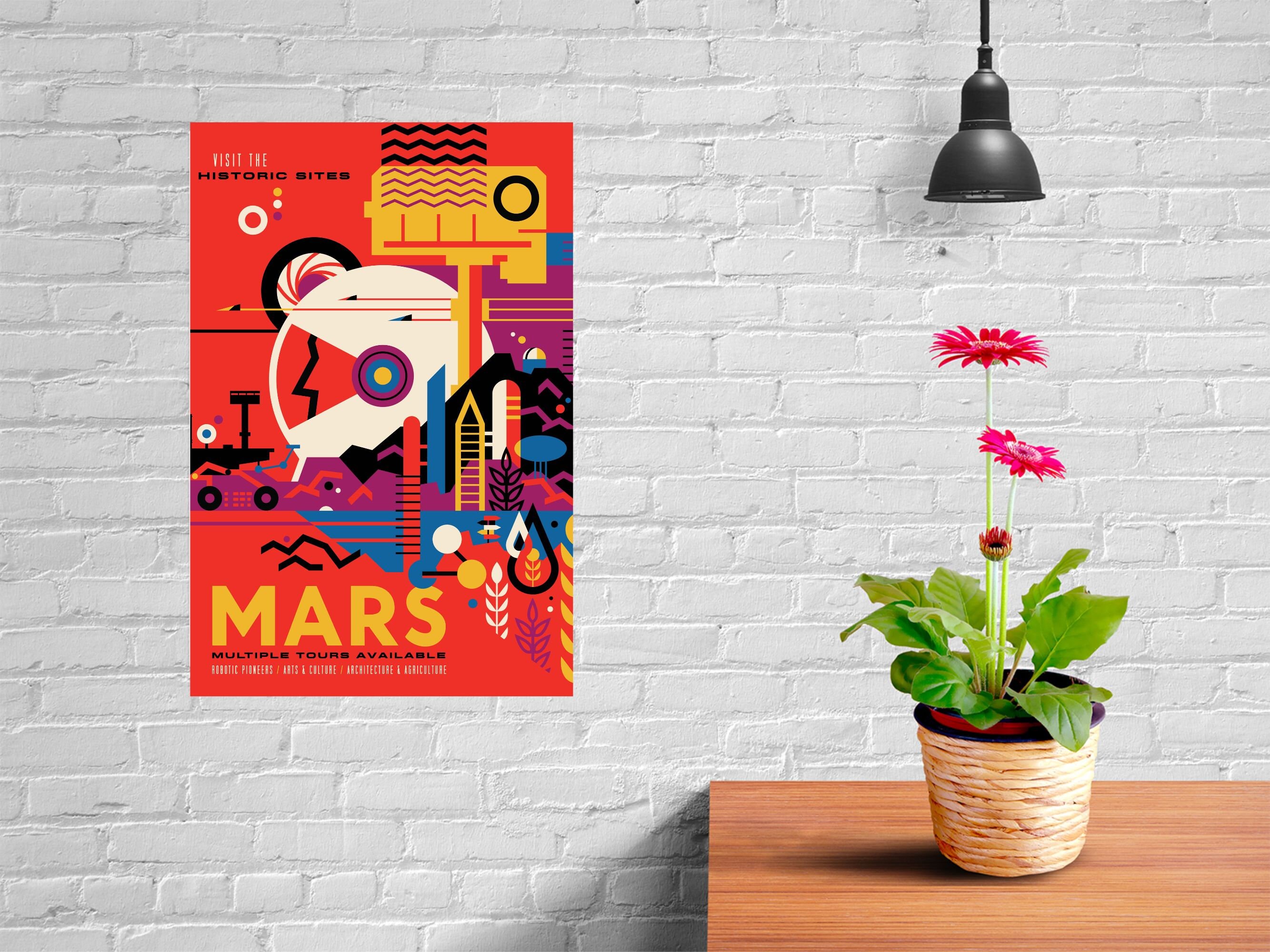 Mars, NASA/JPL Illustration Posters for Space Travels - Etsy