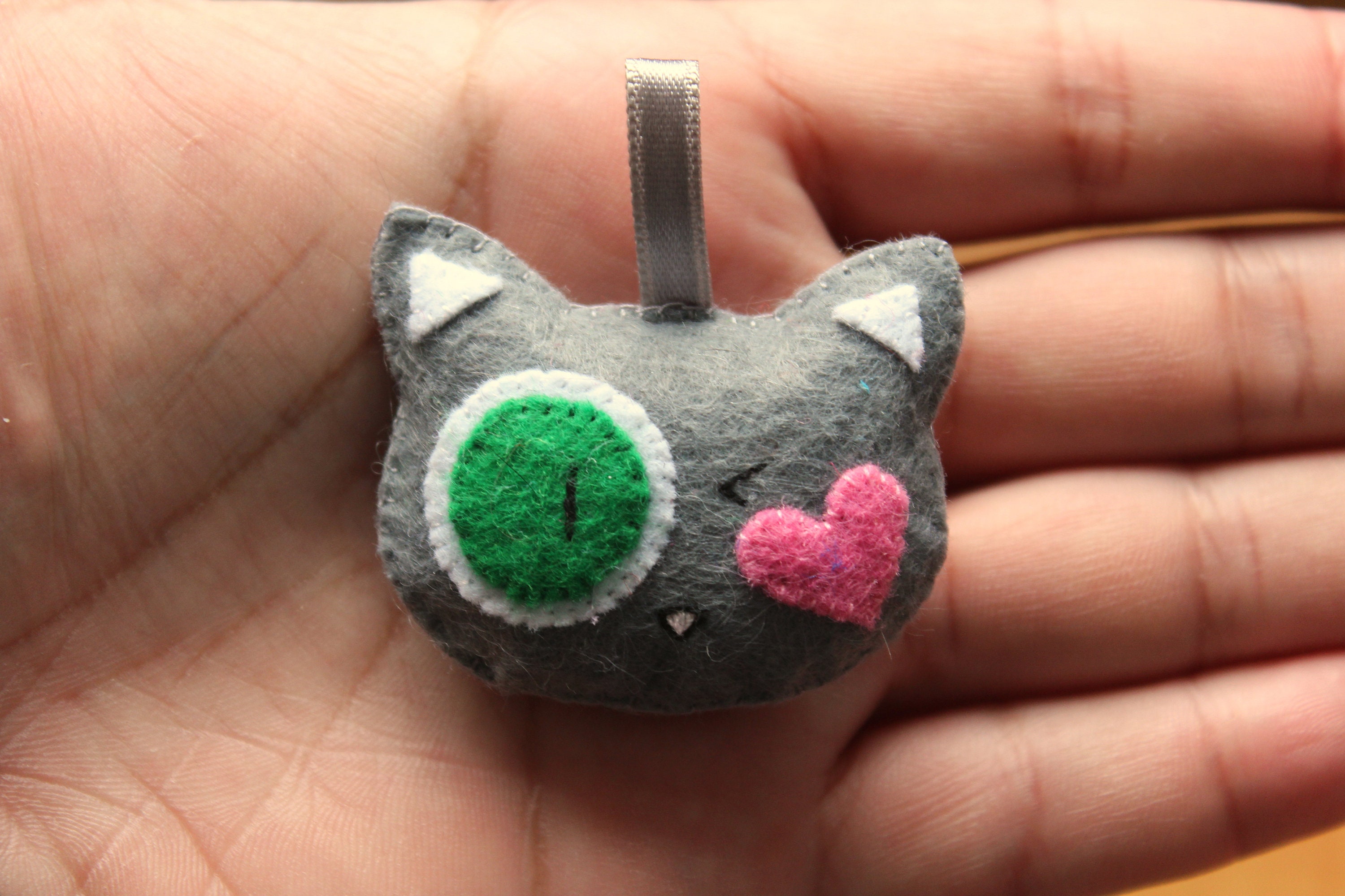 Handmade Felt Cat Head Stuffed Keychain/keyring - Etsy