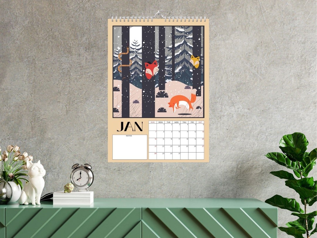 2024 Calendar With Illustrations 2024 Calendar, 12 Months, A4, A5 and ...