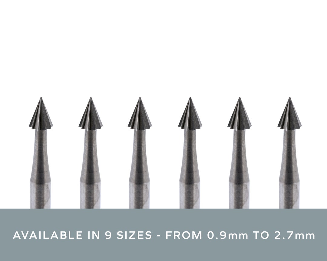 6 X Point Burs for Stone Setting ( 0.9-2.7mm) Jewellery Making. Made in ...