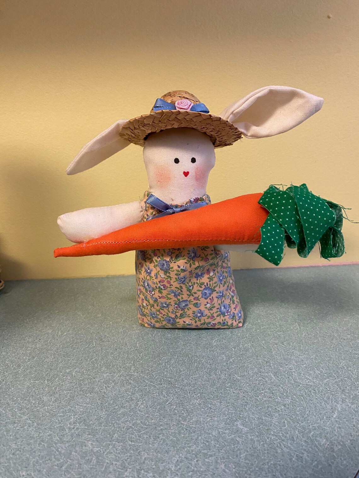 Handmade Springtime Bunny Holding Carrot - Etsy UK