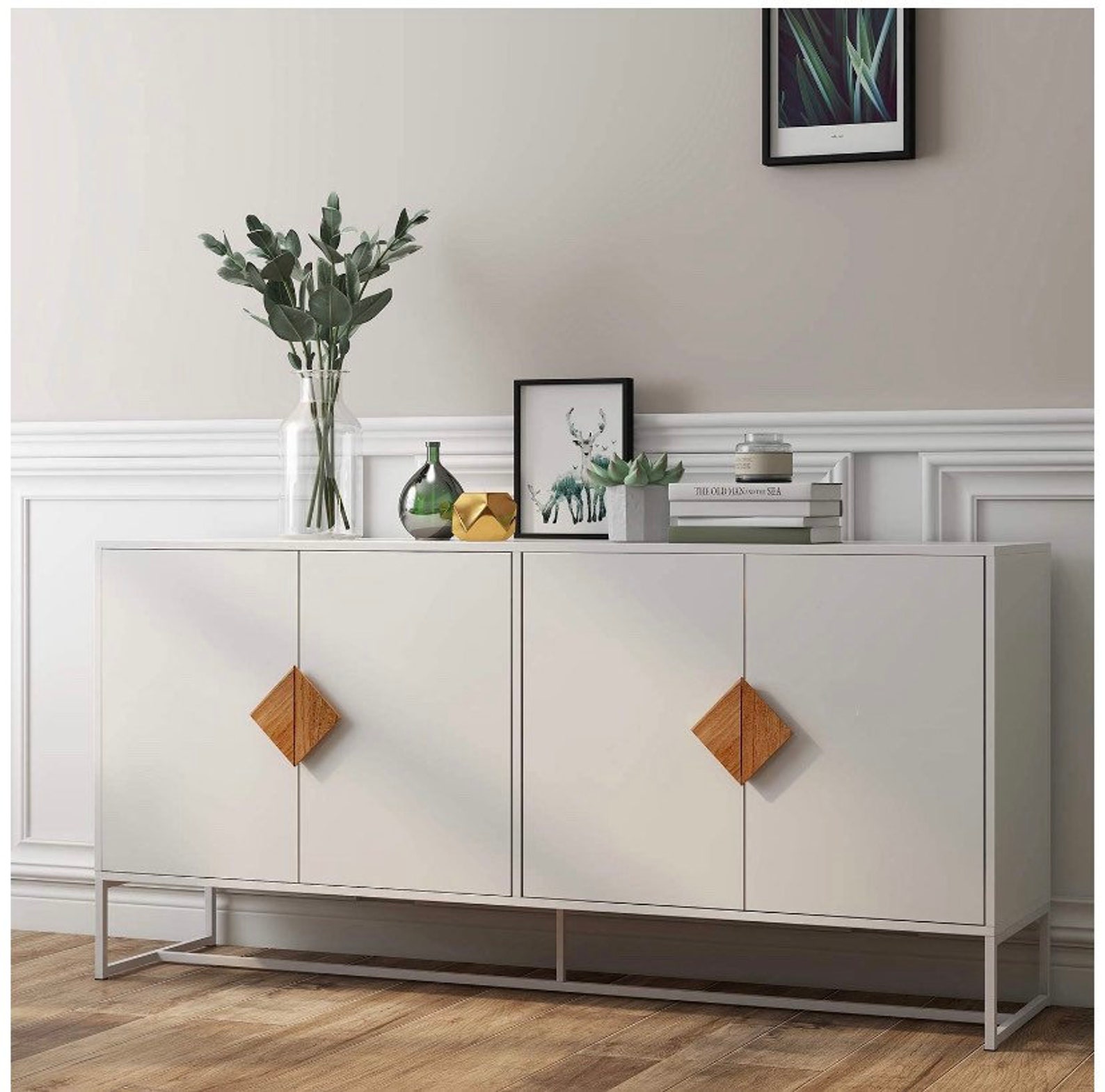 Sideboard 2/4 Doors White Modern Kitchen Buffet Storage | Etsy