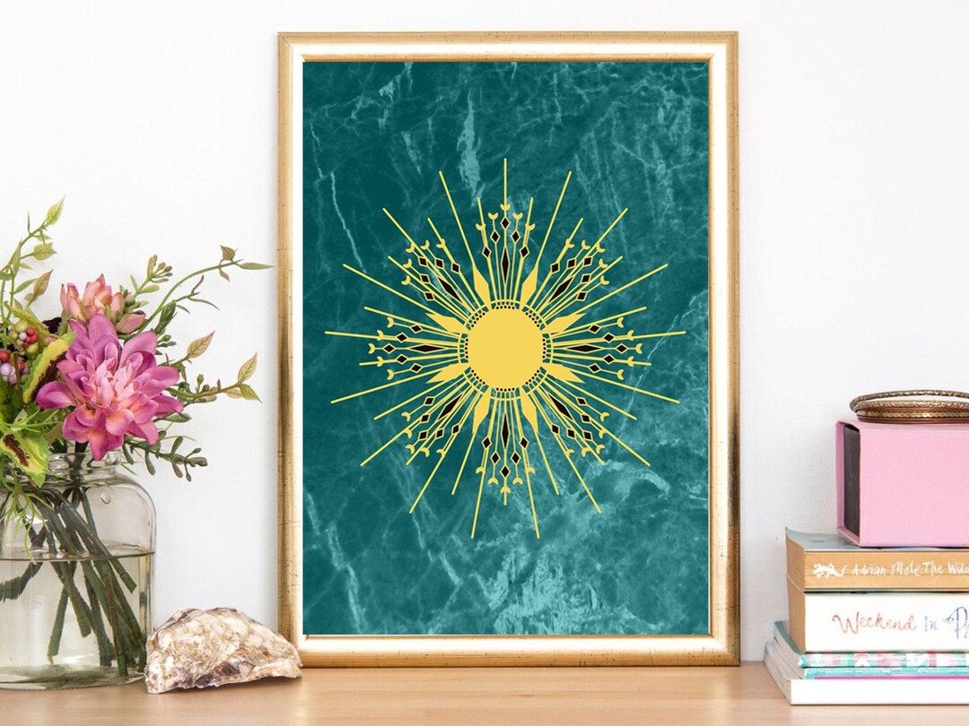 SUN, SUNBURST, VINTAGE Sun, Modern, Eclectic, Art, Wall Decor, Digital ...