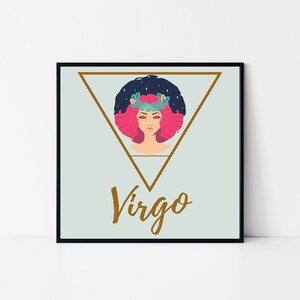 VIRGO WALL ART - Zodiac - Girl - 10x10 - Square Print - Digital ...