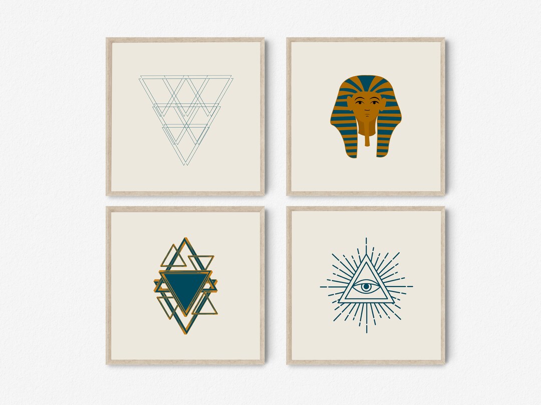SACRED GEOMETRY - EGYPTIAN - Third Eye - Set of 4 - Wall Art - Digital ...