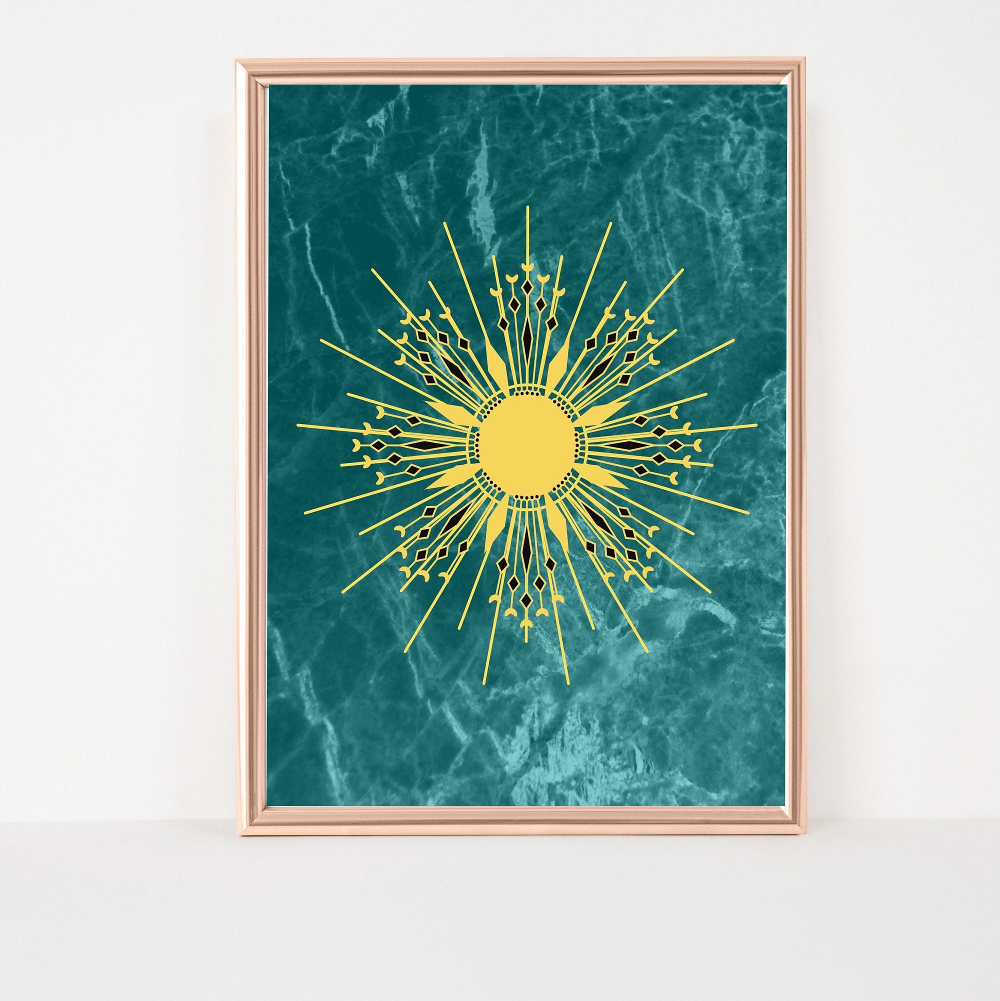SUN, SUNBURST, VINTAGE Sun, Modern, Eclectic, Art, Wall Decor, Digital ...