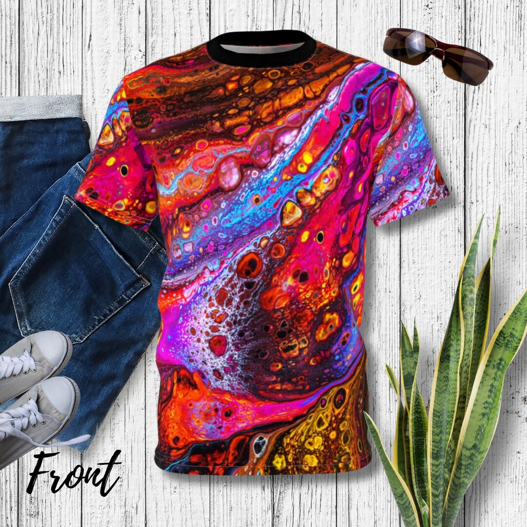 Vivid Abstract Oil Painting All Over Print Shirt - Trendy Rave ...