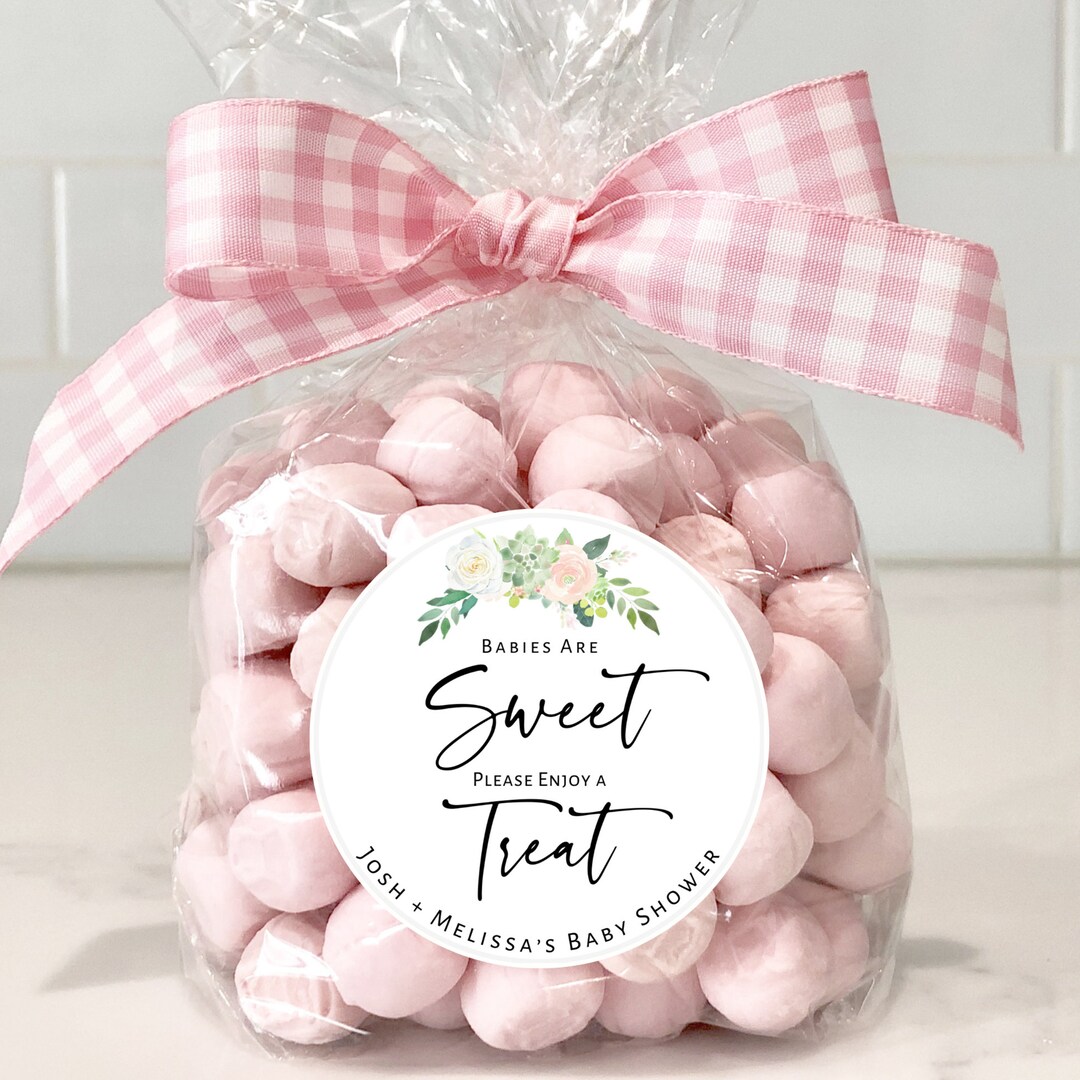 Personalized Baby Shower Treat Stickers | Babies Are Sweet Please Enjoy ...