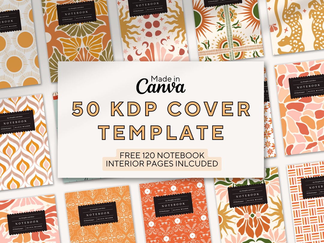 Notebook Kdp Cover Template Canva, Composition Notebook Cover, Kdp ...