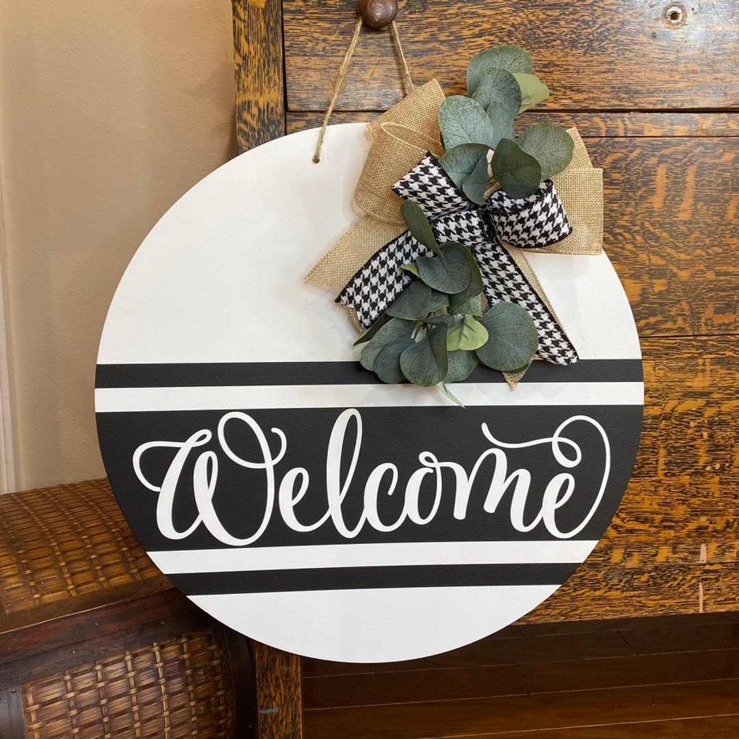Striped Welcome Door Hanger, 18