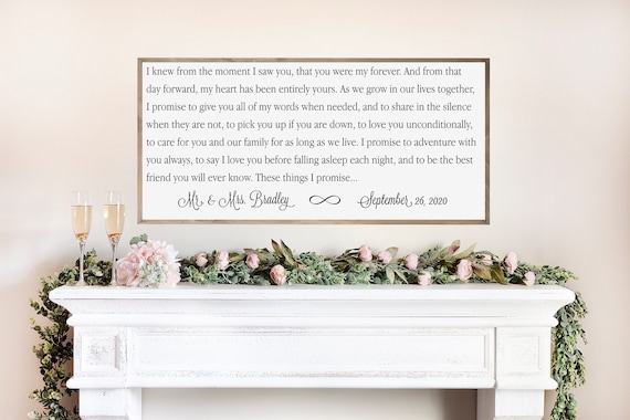 Wedding Vows Wood Sign Personalized Wedding Vow Decor | Etsy