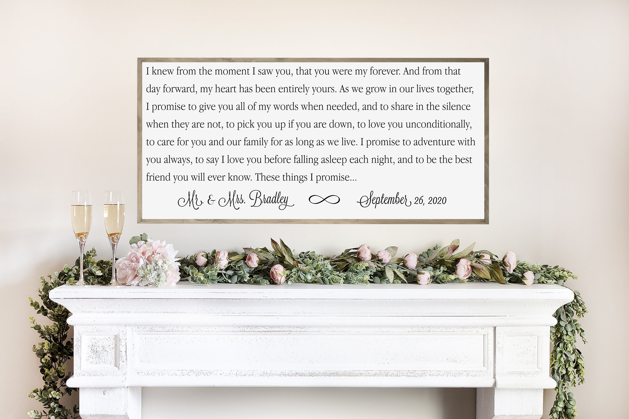 Wedding Vows Wood Sign Personalized Wedding Vow Decor | Etsy